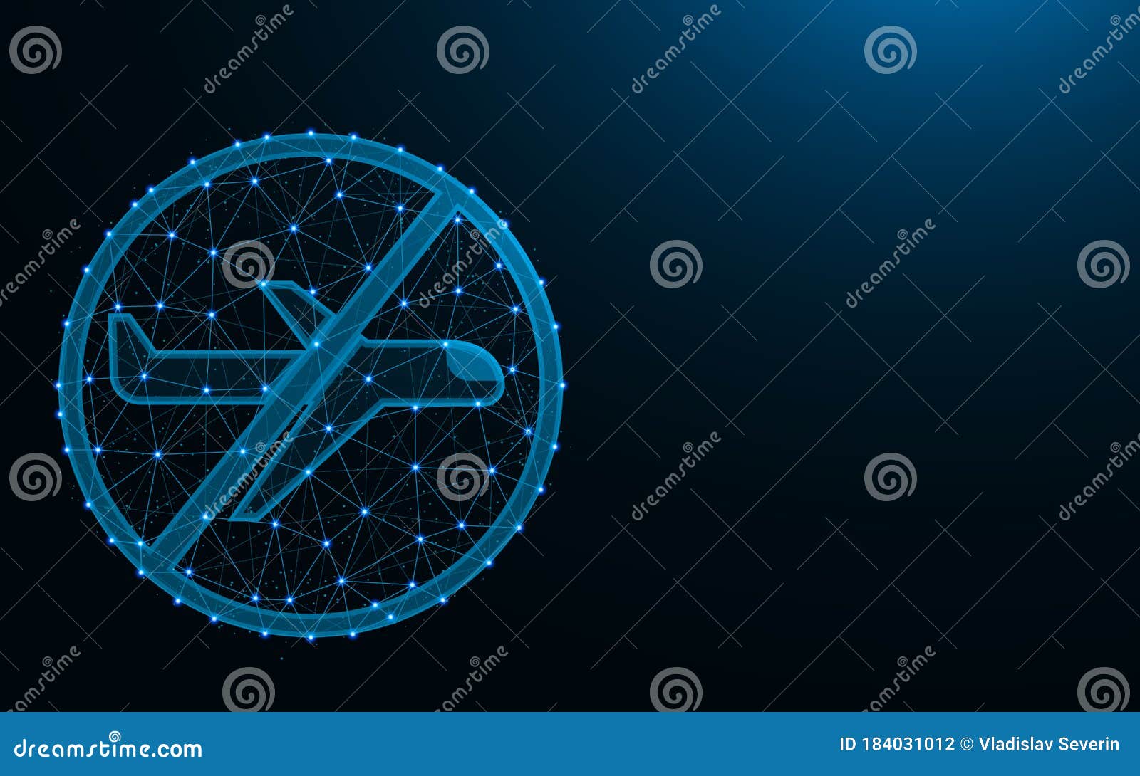 Flight Ban Made from Points and Lines Stock Illustration - Illustration ...
