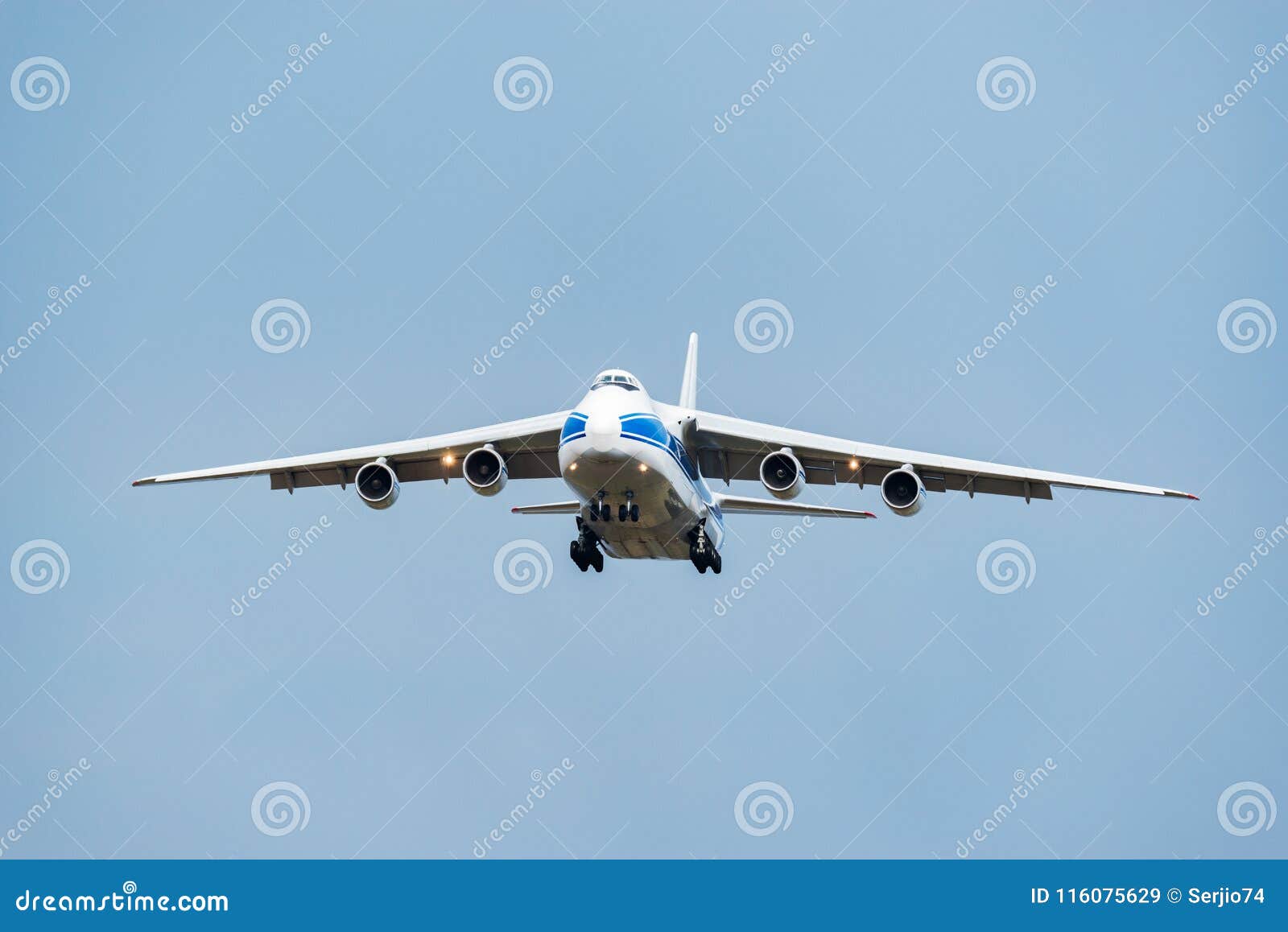 Flight of Big Cargo Airliner. Stock Image - Image of cargo, commercial ...