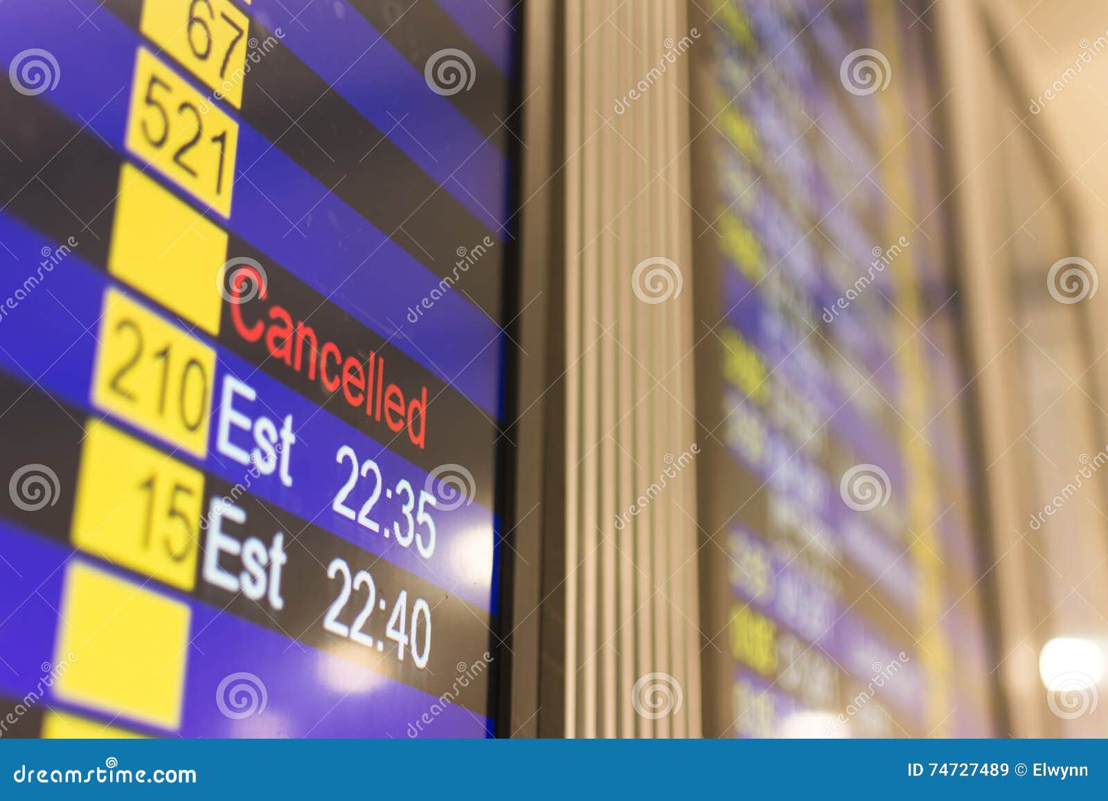 Flight on billboard stock image. Image of digital, message - 74727489