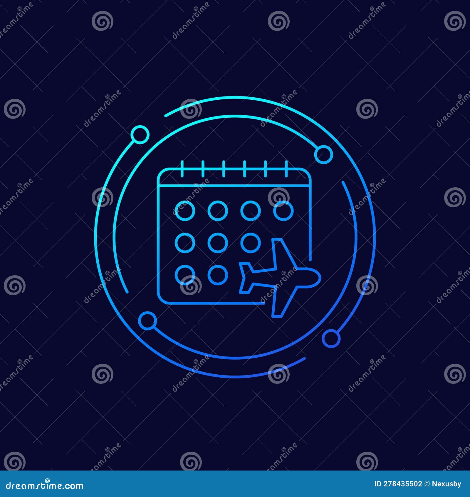 Flight Calendar, Schedule Icon, Line Vector Stock Vector - Illustration ...