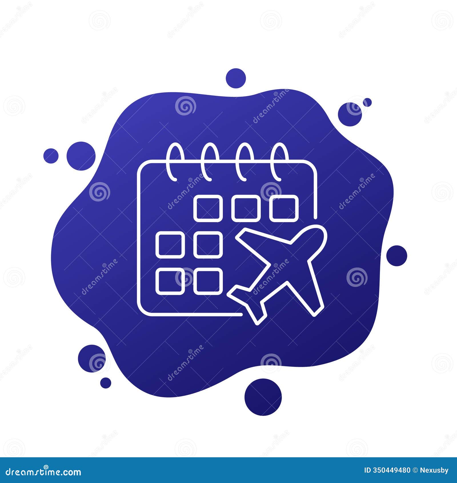 Flight Calendar or Schedule Line Icon, Vector Stock Illustration ...