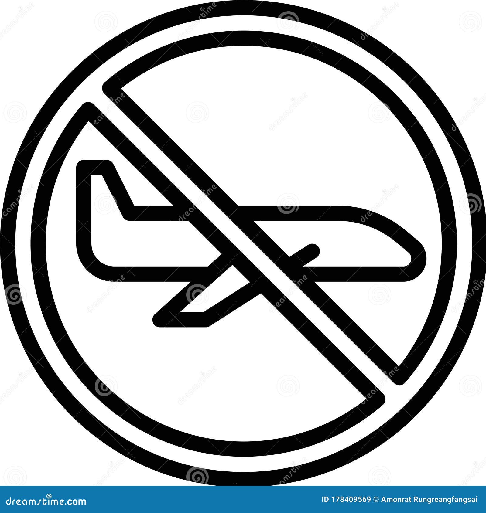 Flight Cancellation Vector Illustration, Line Style Icon Stock Vector ...