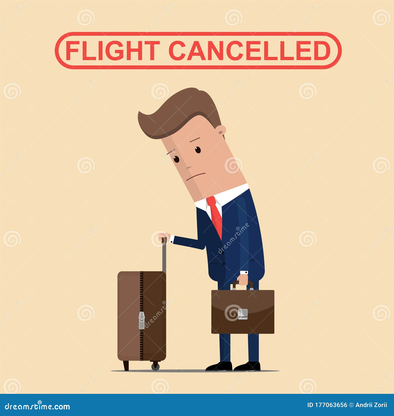 Flight Cancelled. Businessman or Manager is Very Upset Stock ...