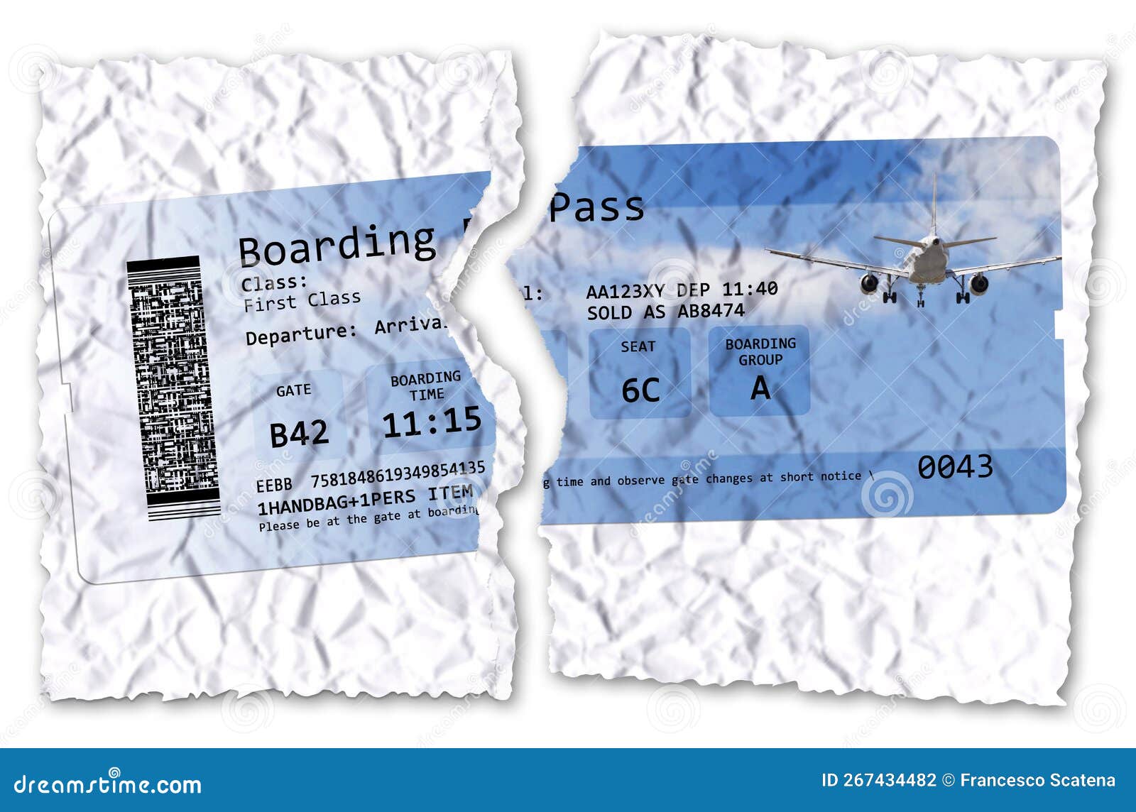 Flight Cancelled Concept with Ripped Flight Ticket - Concept Image ...