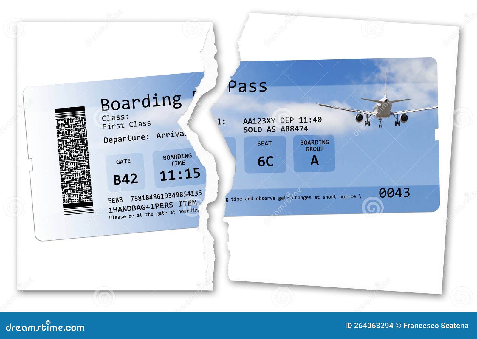 Flight Cancelled Concept with Ripped Flight Ticket - Concept Image ...