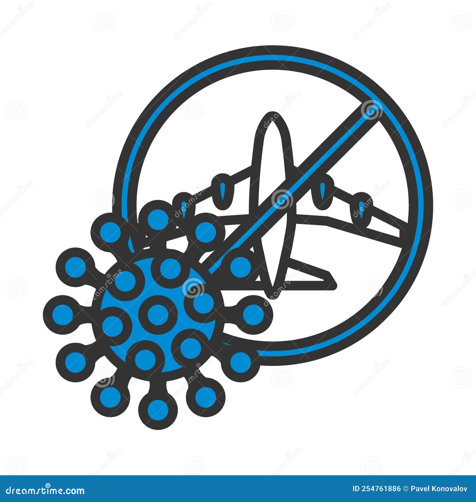 Flight Cancelled Icon stock vector. Illustration of outline - 254761886