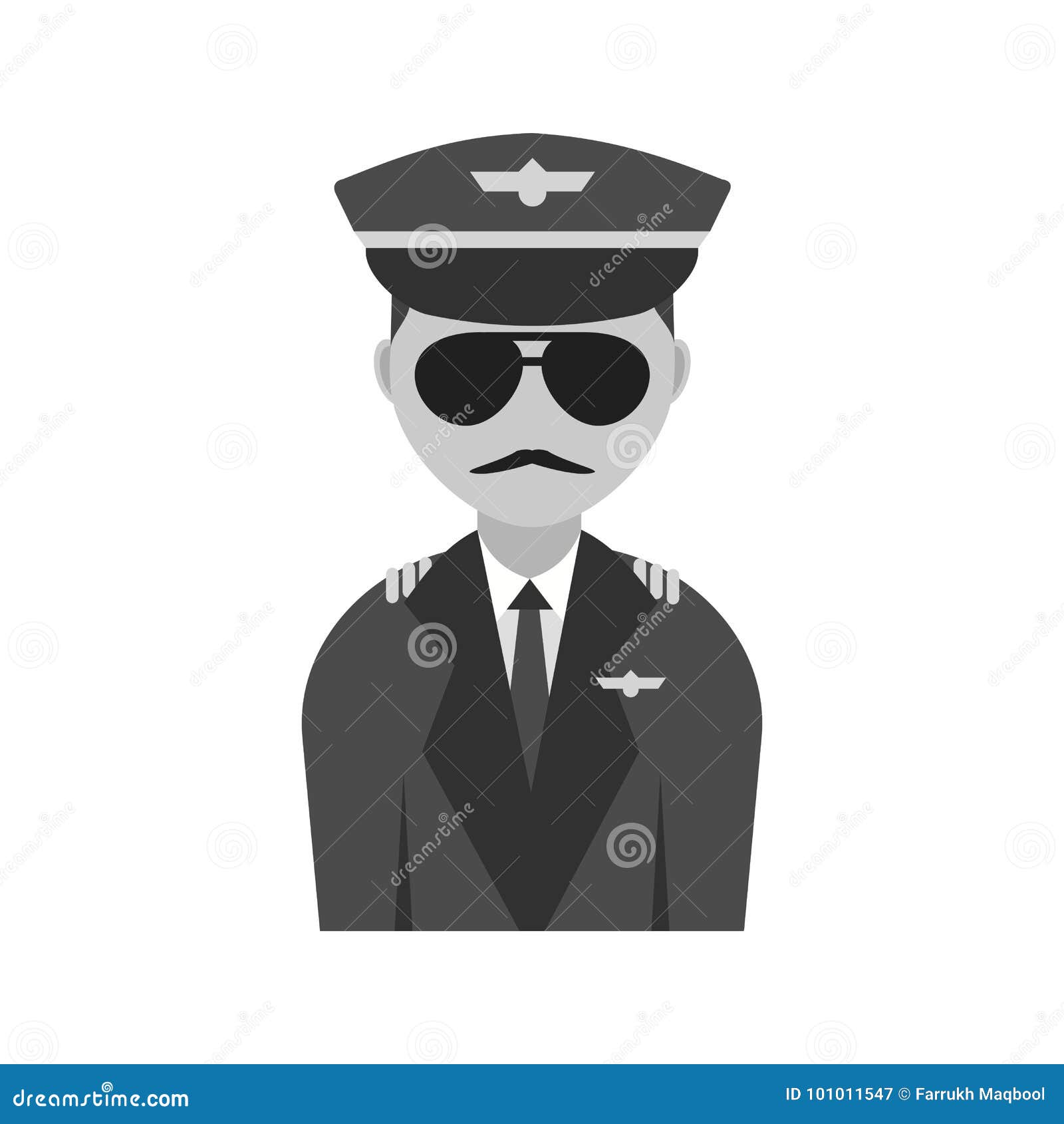 Flight Captain stock vector. Illustration of aviation - 101011547