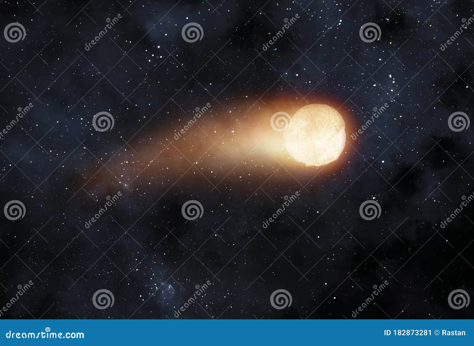 Flight of a comet stock illustration. Illustration of galaxy - 182873281