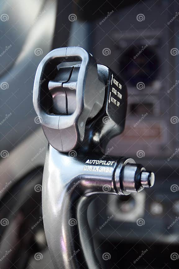 Flight control hand lever stock image. Image of boeing - 5358651