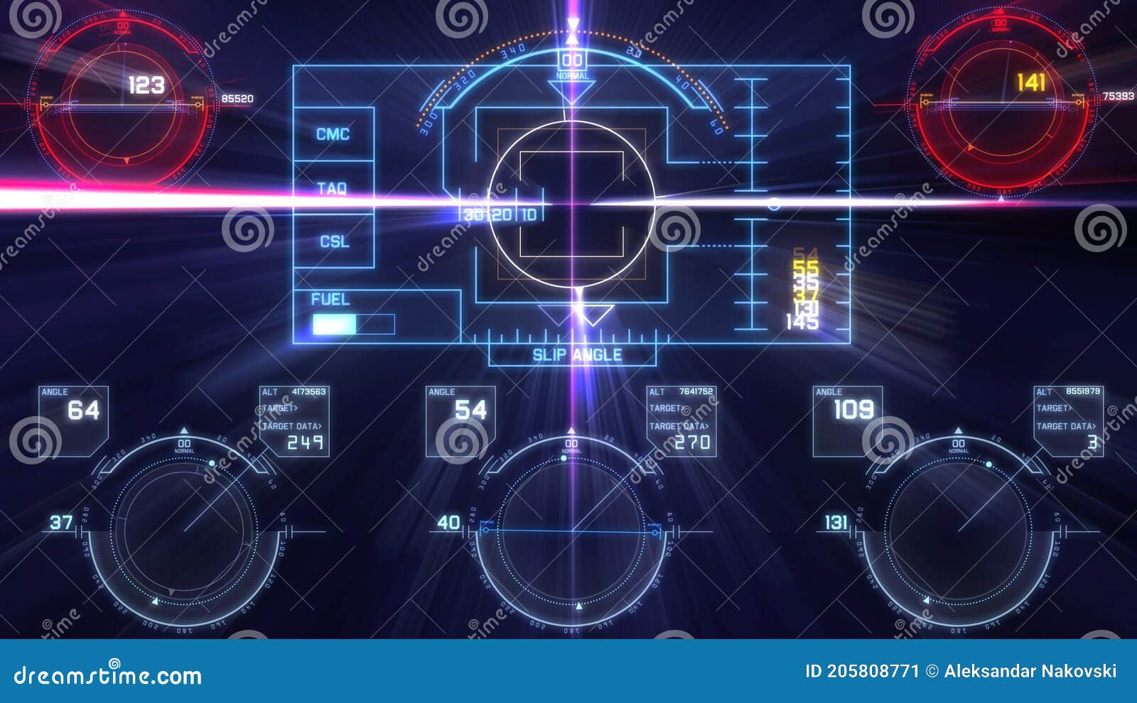 Flight Control Panel Instrument Navigation Stock Illustration ...