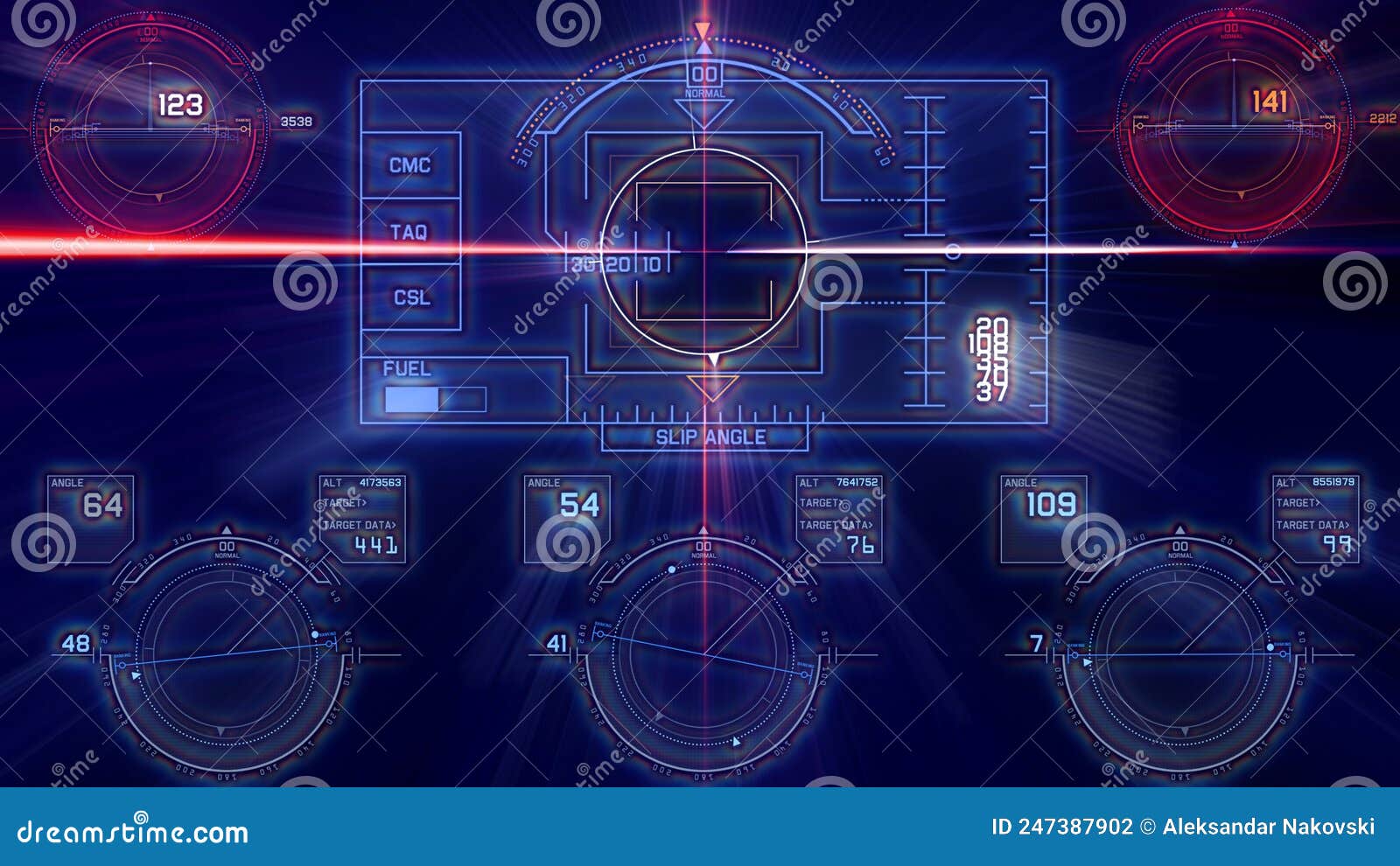 Flight Control Panel Instrument Navigation Stock Illustration ...
