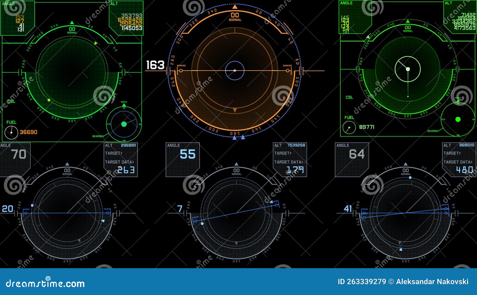 Flight Control Panel Instrument Navigation Stock Illustration ...