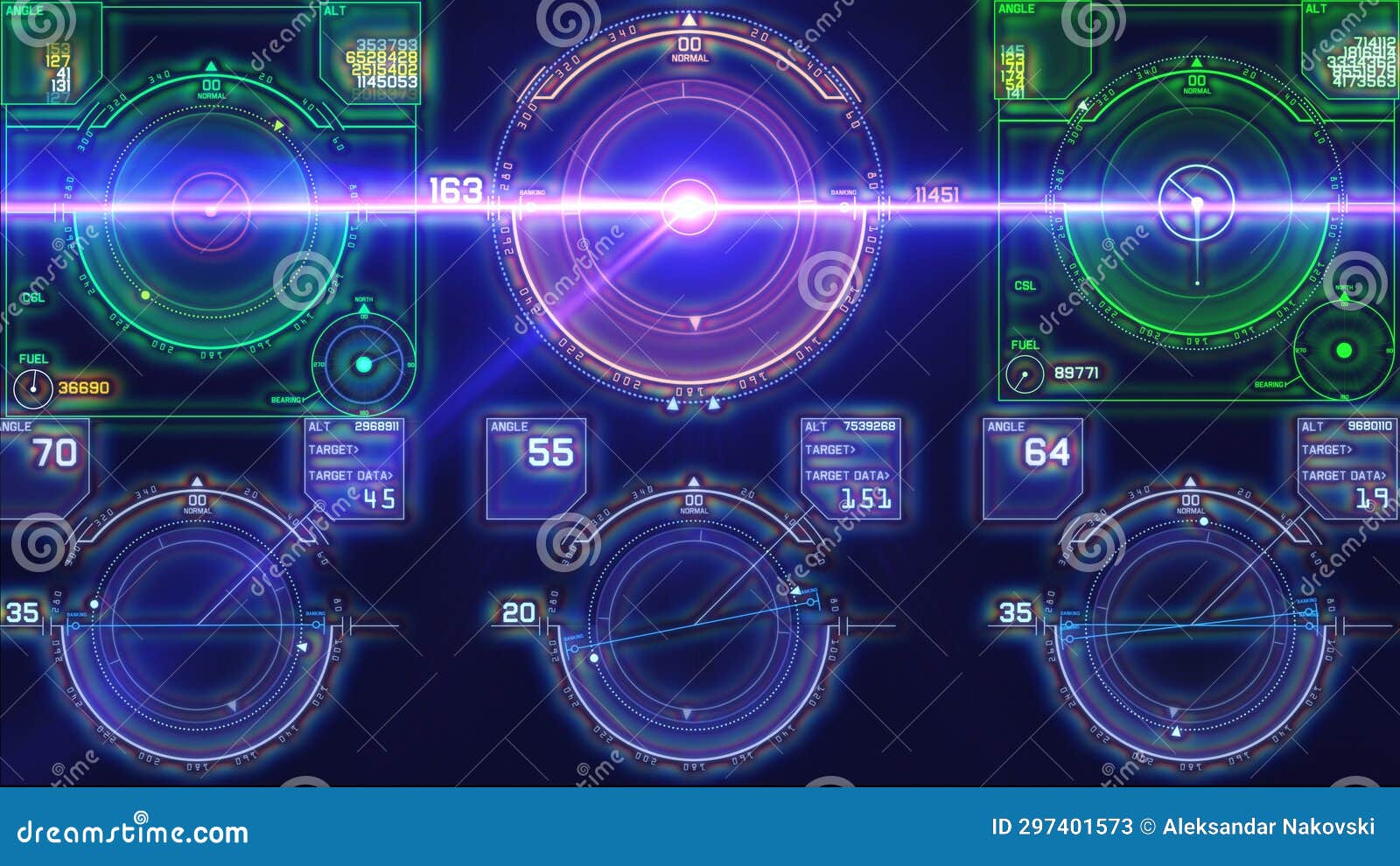 Flight Control Panel Instrument Navigation Stock Image - Image of ...