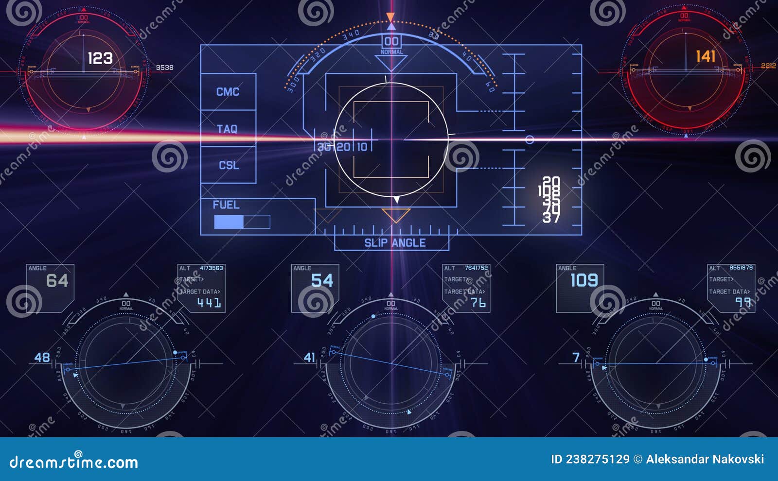 Flight Control Panel Instrument Navigation Stock Illustration ...