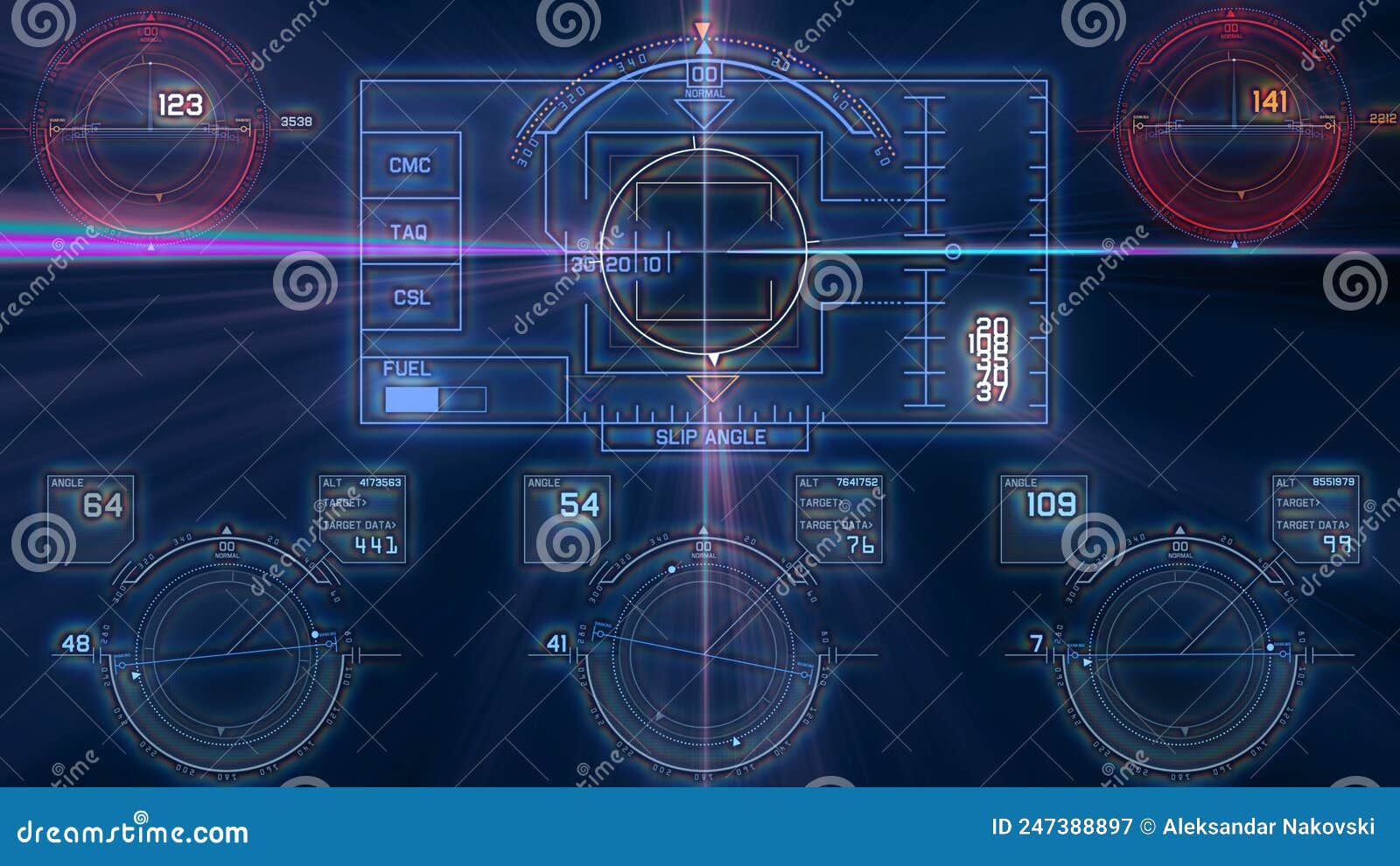 Flight Instrument Heading Indicator Vector Illustration | CartoonDealer ...