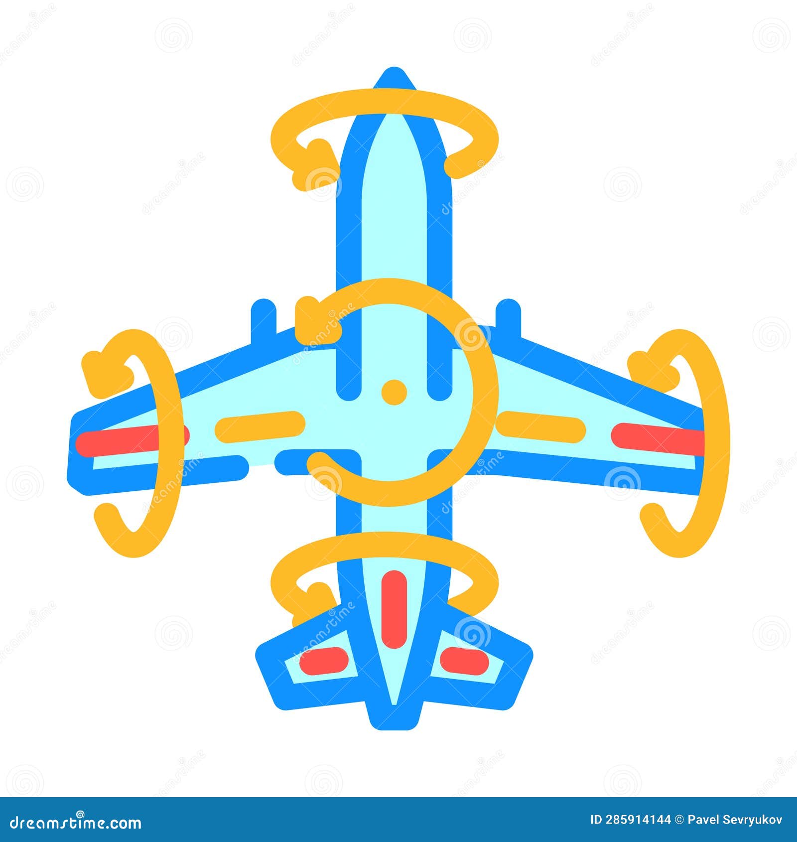 Flight Control System Aeronautical Engineer Color Icon Vector ...