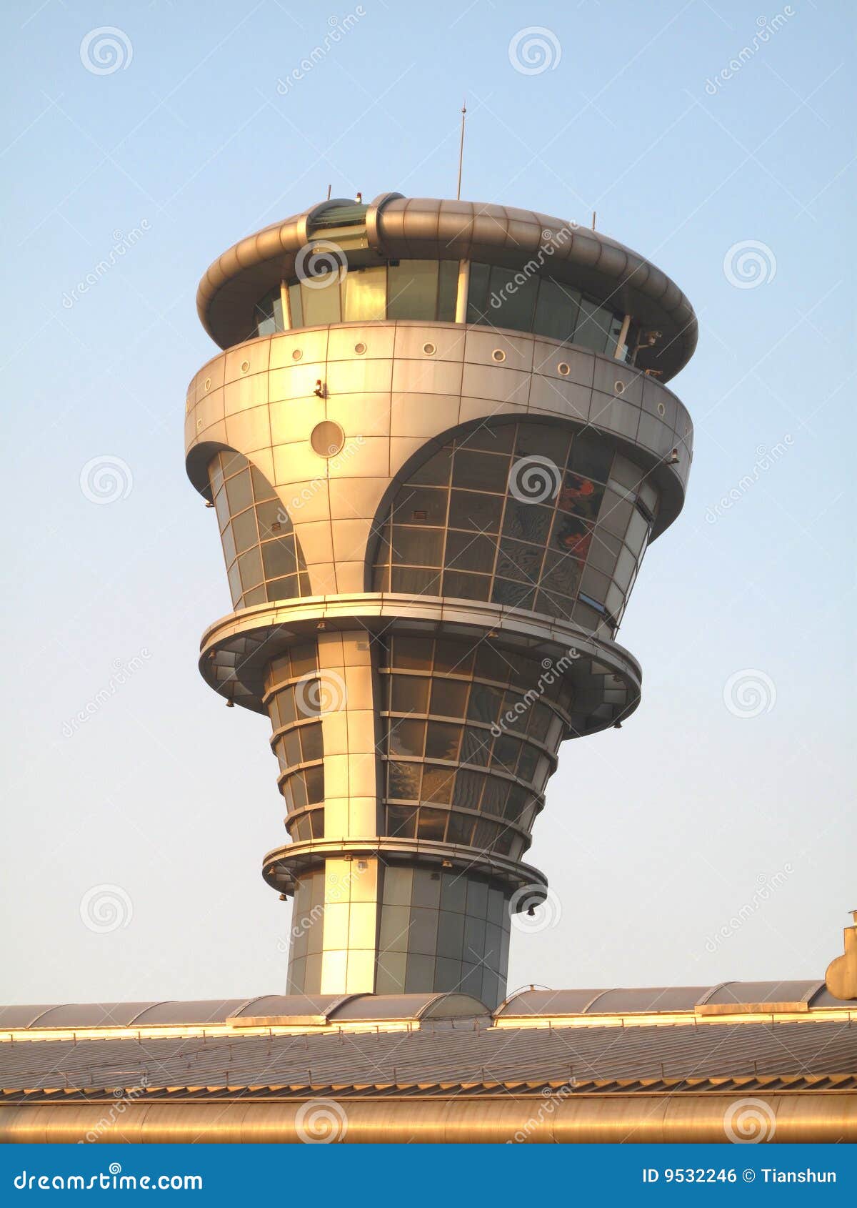 Flight control tower stock photo. Image of metal, window - 9532246