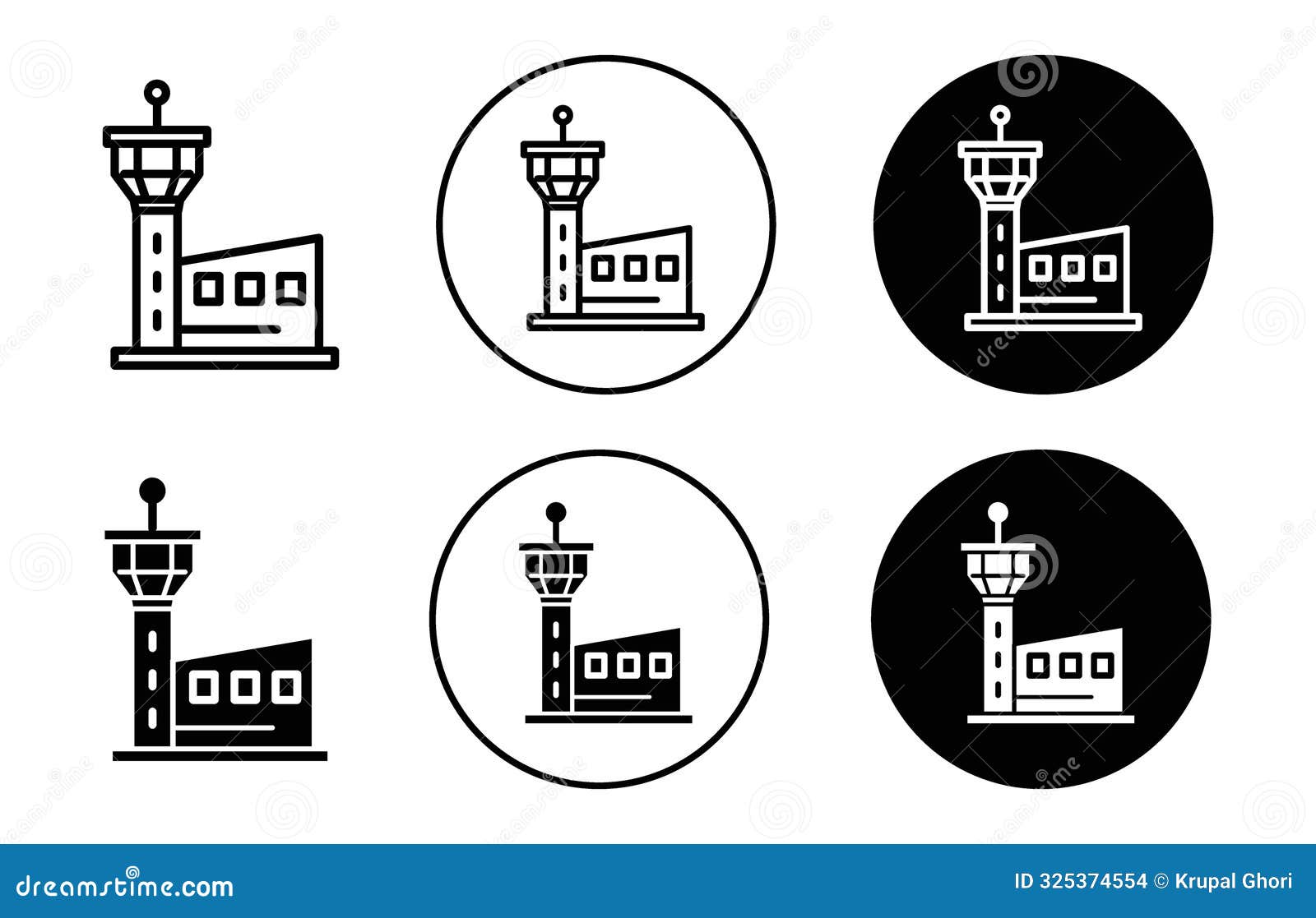 Flight Control tower icon stock illustration. Illustration of industry ...