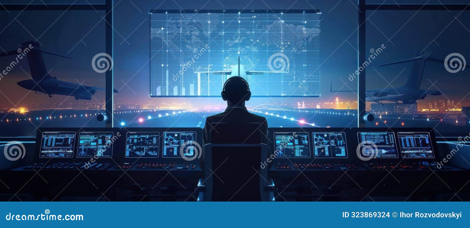 The Flight Controller Monitors the Flight Plan of the Aircraft on the ...