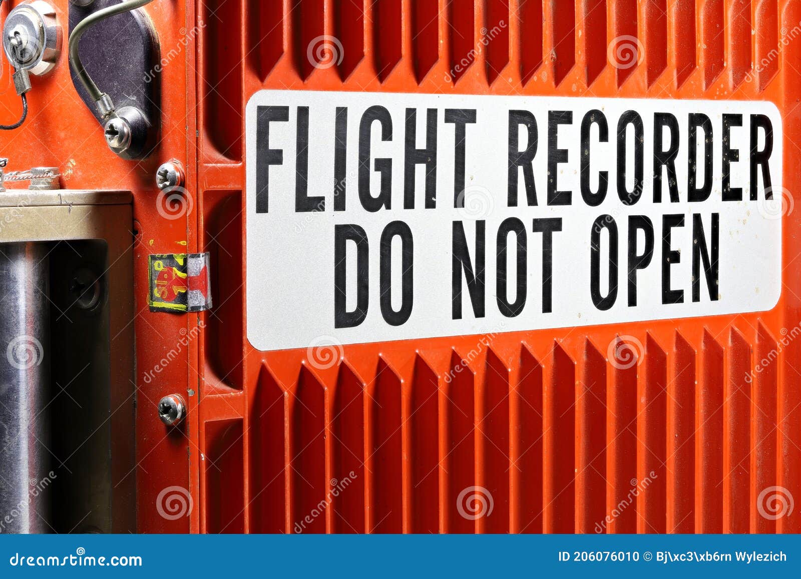 Flight data recorder stock photo. Image of orange, aircraft - 206076010