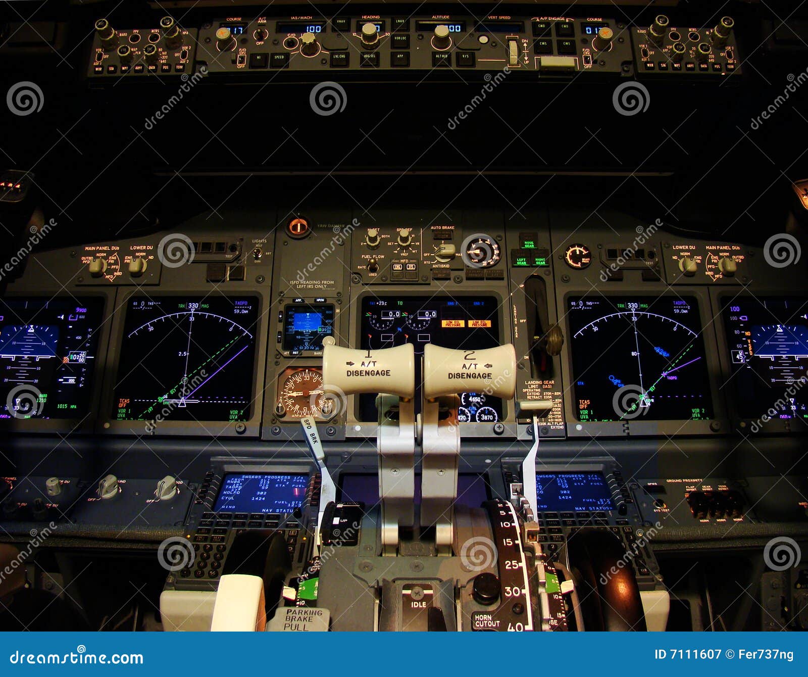 Flight Deck of a Modern Airliner. Stock Image - Image of hydraulic ...