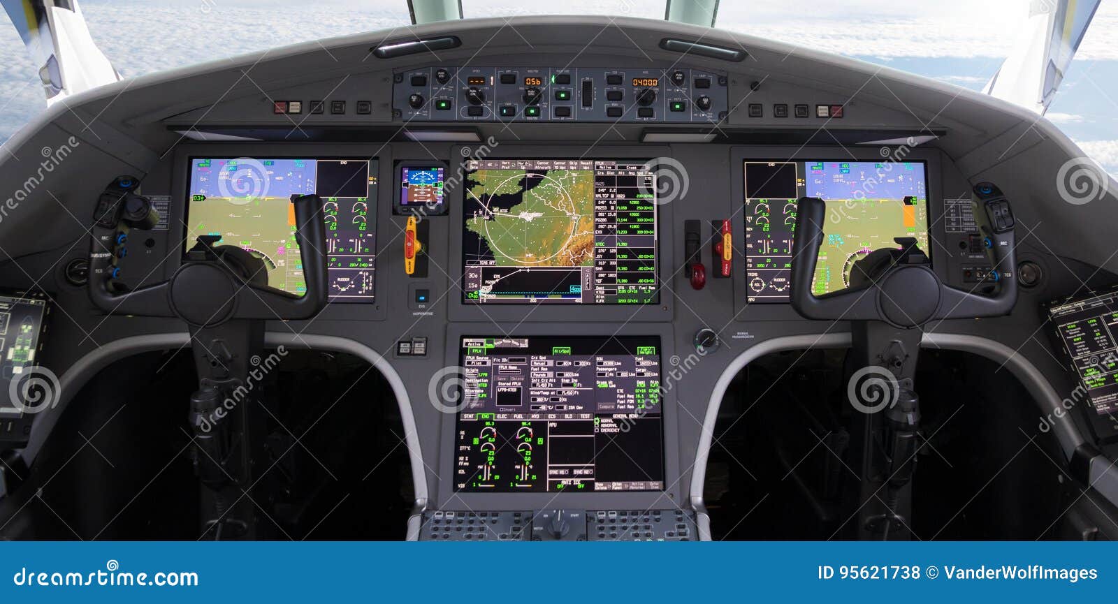 Flight deck modern plane editorial stock photo. Image of altitude ...