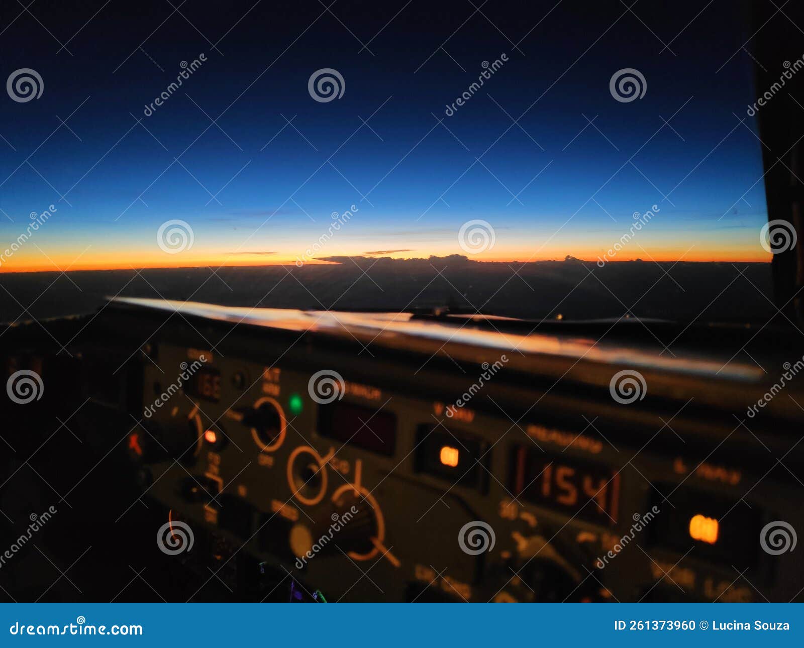 Flight Deck View of a Sunrise Stock Photo - Image of beautiful, windown ...