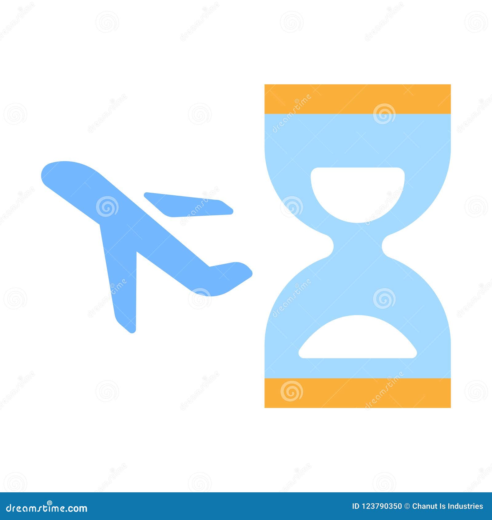 Flight Delay Flat Illustration Stock Vector - Illustration of timer ...