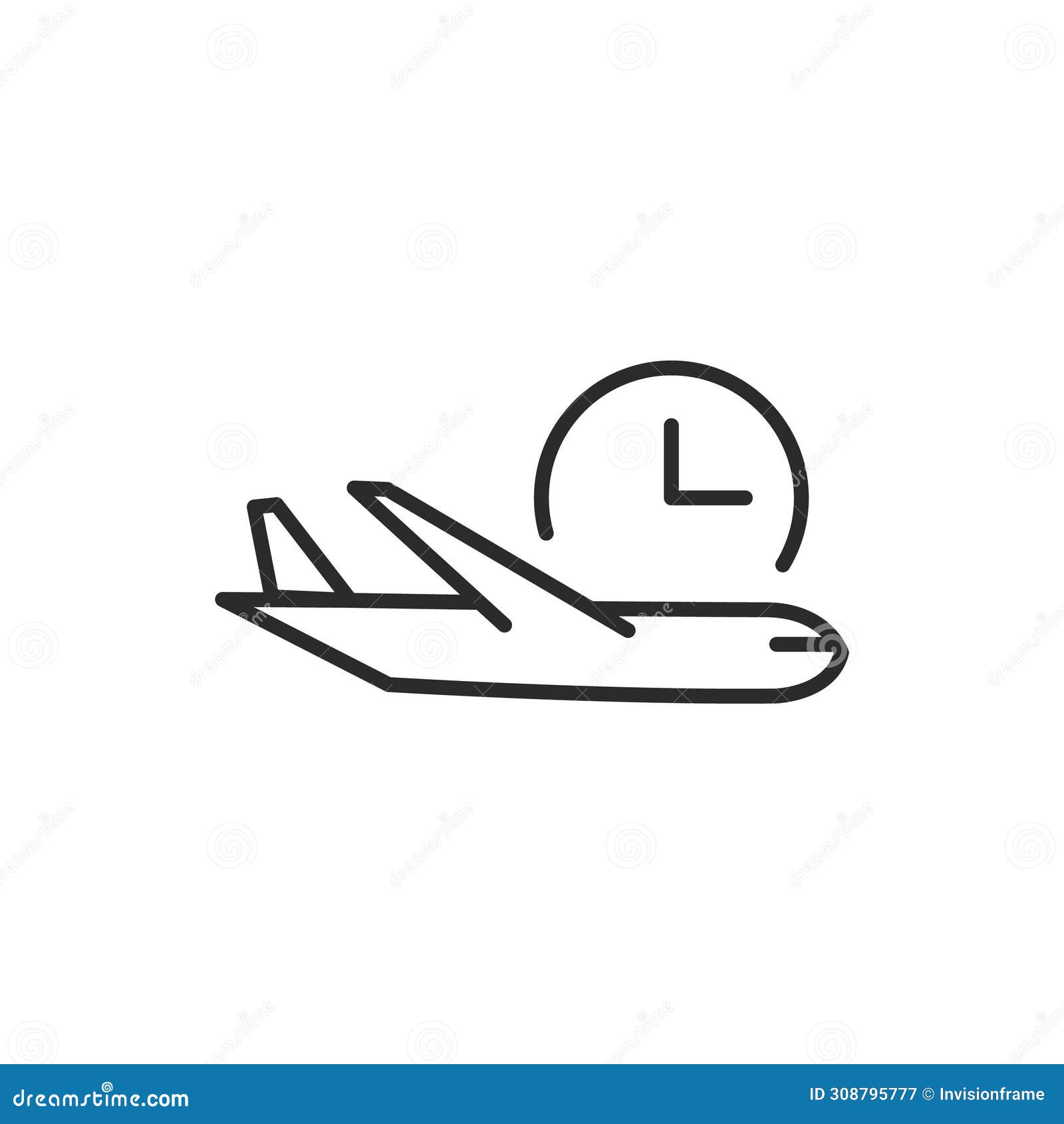 Flight delay icon stock vector. Illustration of aviation - 308795777