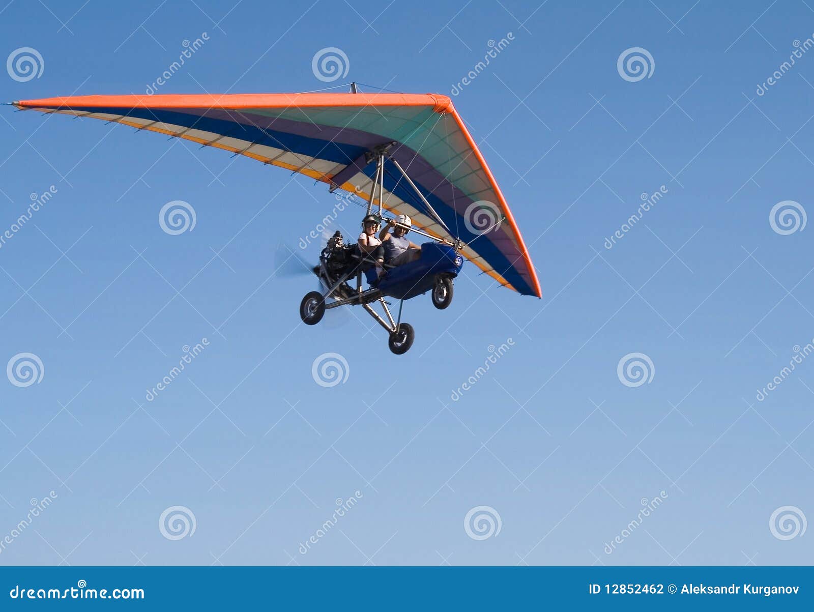 Flight on Deltaplane in a Blue Sky Stock Photo - Image of extreme ...
