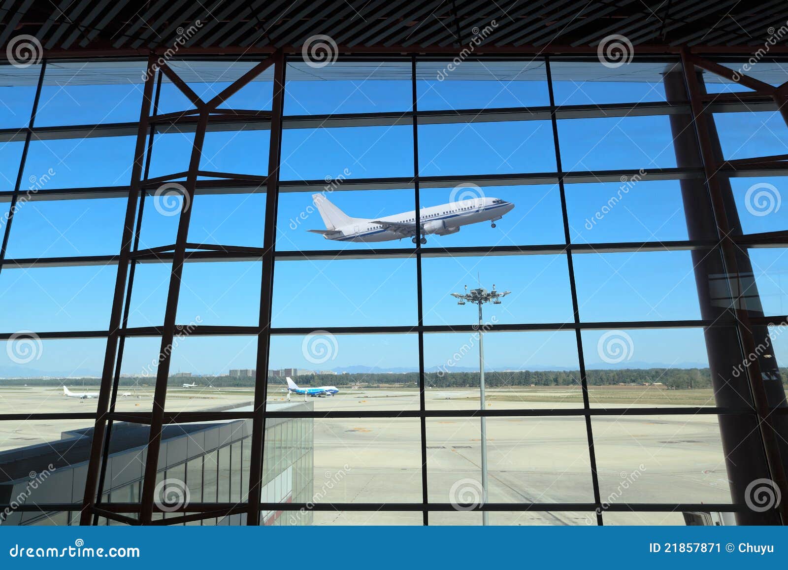 Flight departing stock image. Image of building, airplane - 21857871