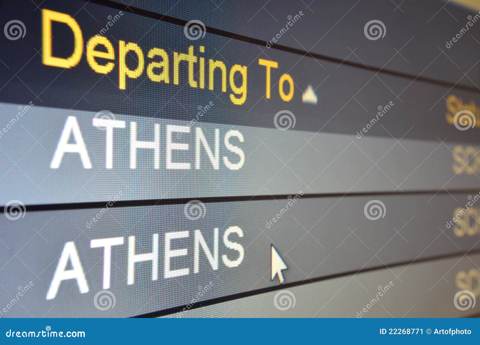 Flight departing to Athens stock image. Image of direction - 22268771