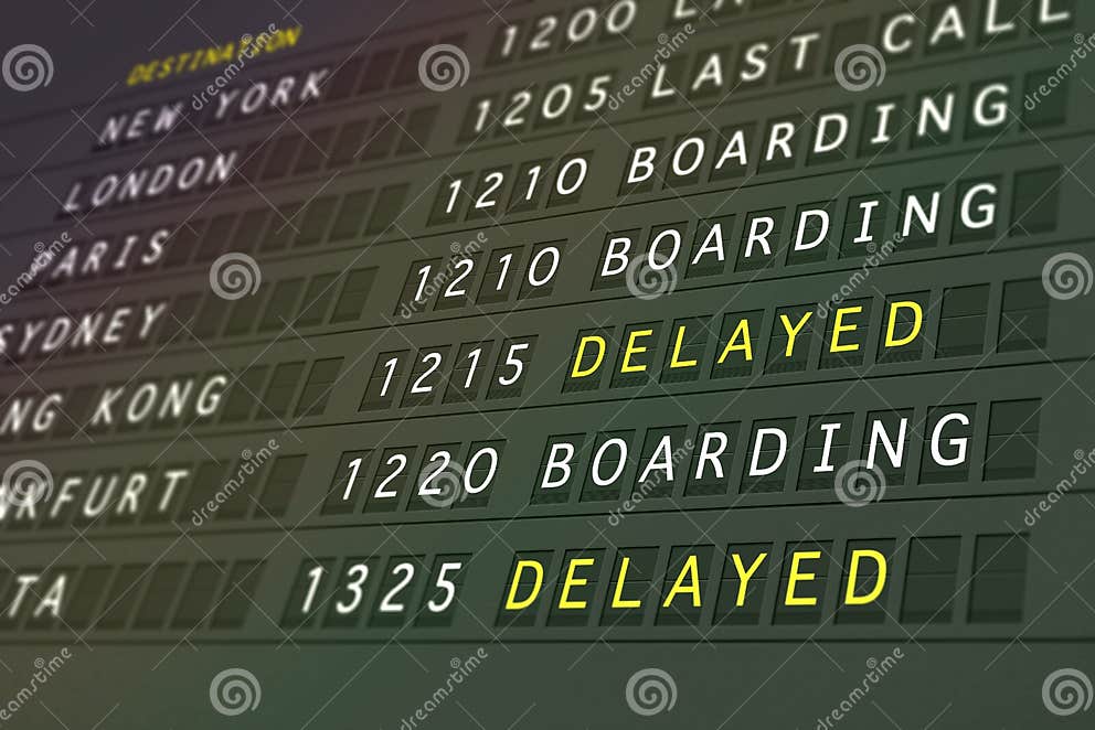 Flight Departures - Delayed Stock Illustration - Illustration of paris ...