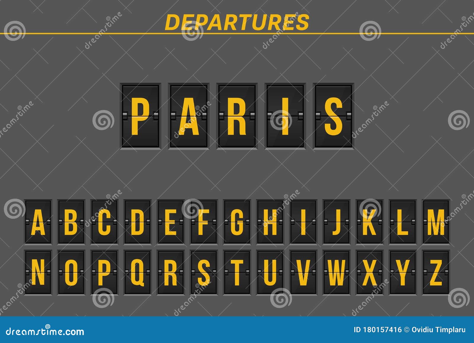 Flight Destination on Mechanical Scoreboard Stock Vector - Illustration ...