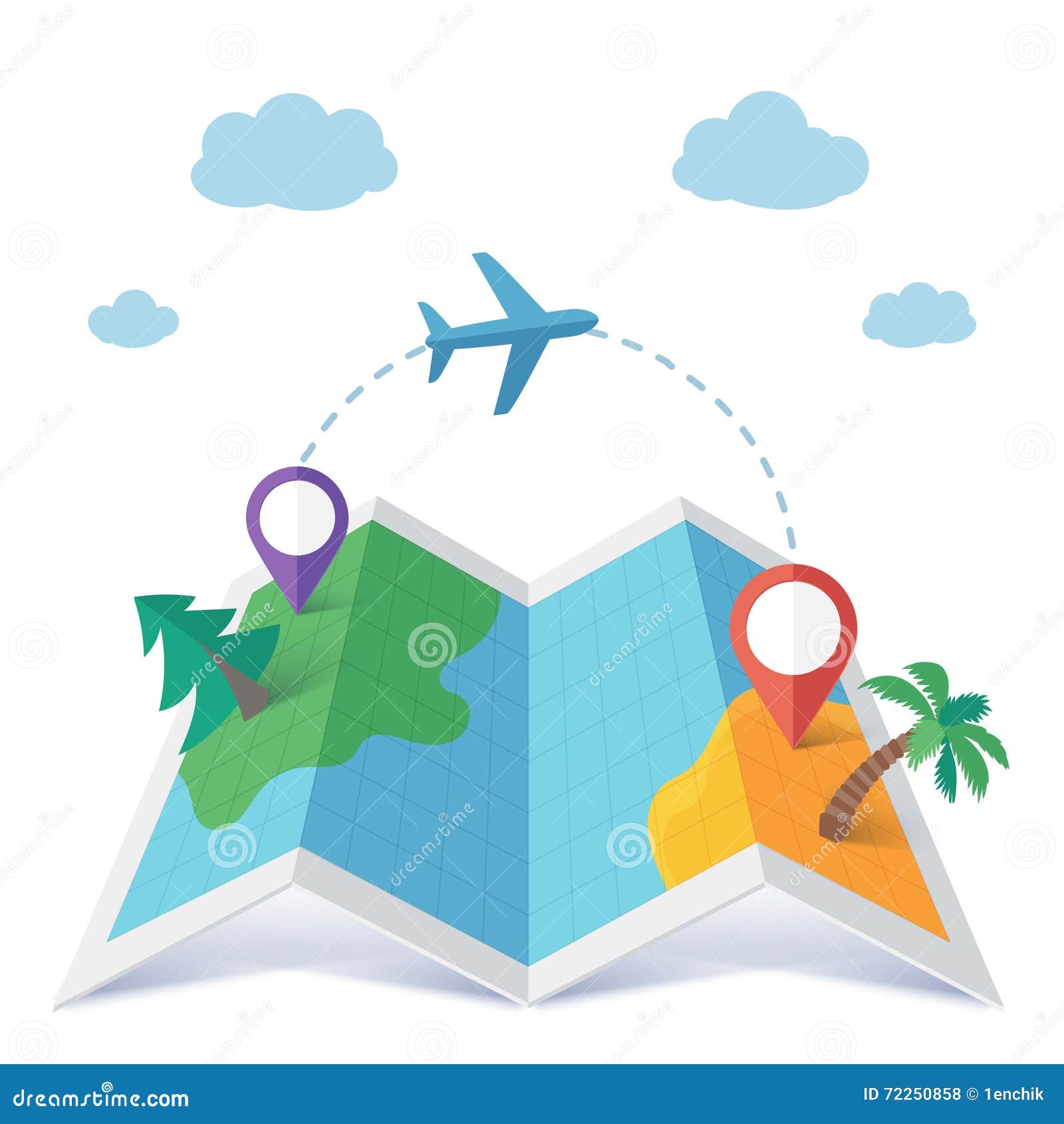 Flight Destination Vector Concept in Flat Style Stock Vector ...