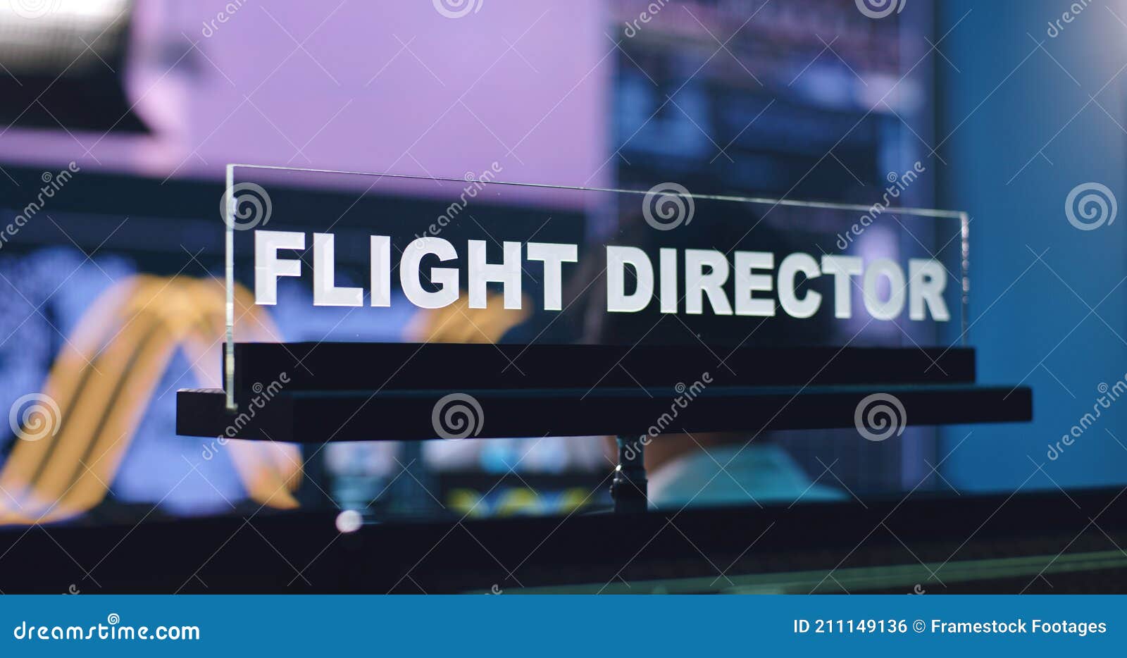 Flight Director Workplace in Mission Control Center Stock Photo - Image ...