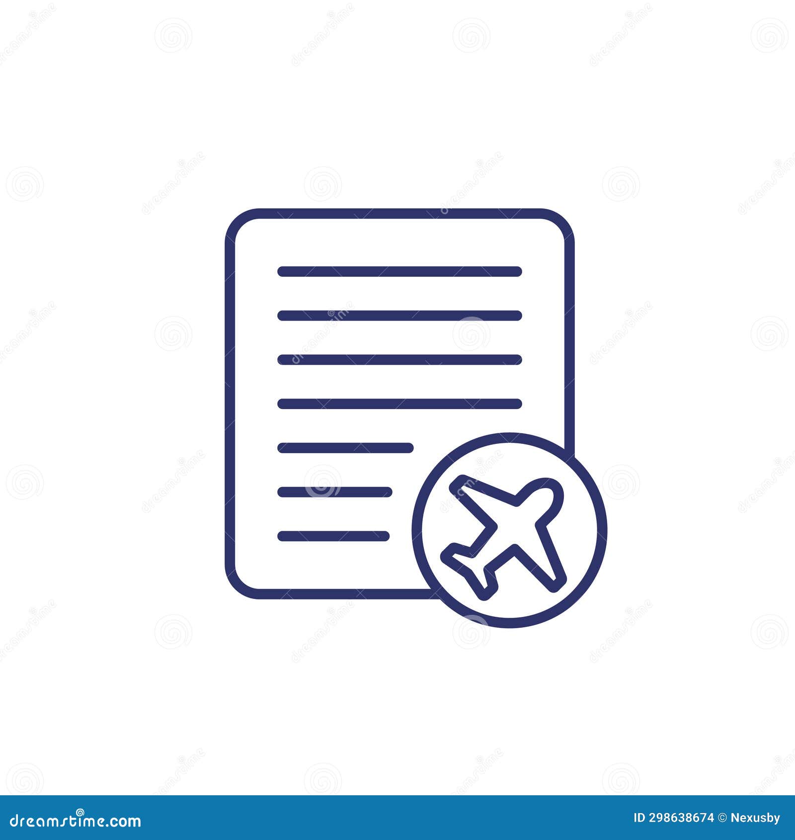 Flight Documents Line Icon, Vector Stock Illustration - Illustration of ...