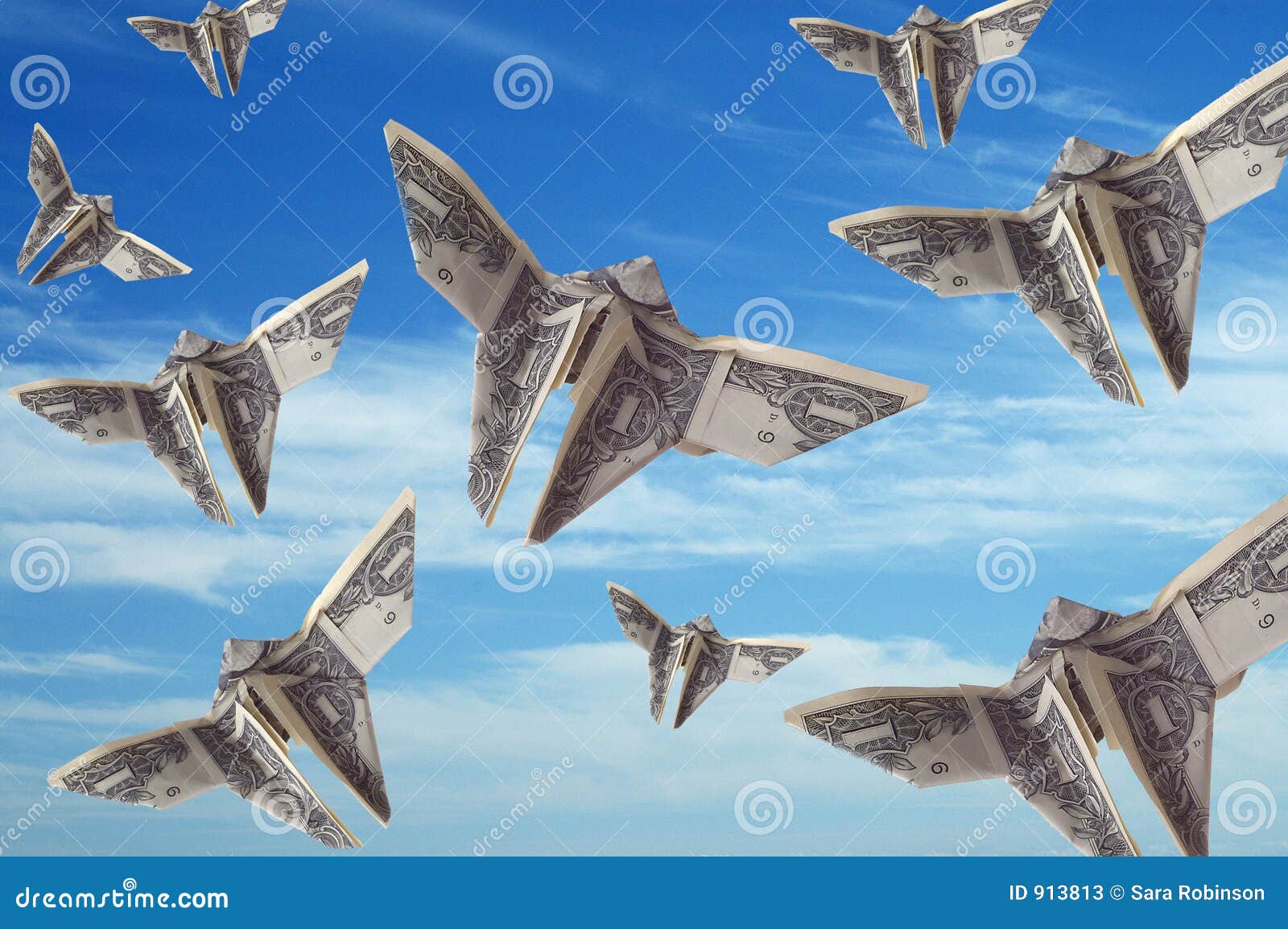 Flight of the Dollar Bills stock image. Image of greenbacks - 913813