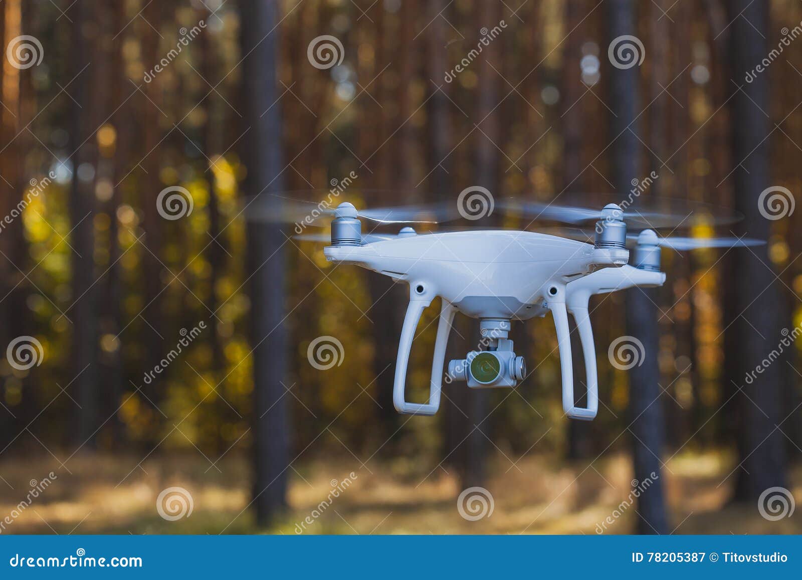 In-flight Drone Quadrocopter with Digital Camera Stock Image - Image of ...