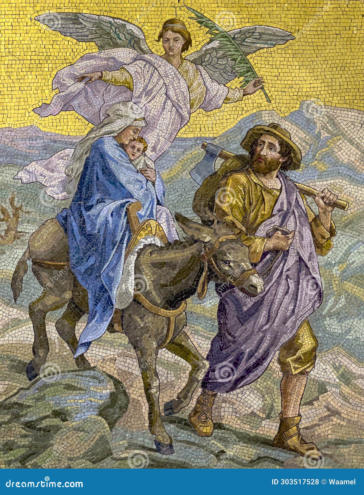 The Flight into Egypt (mosaic) Stock Photo - Image of joseph, flight ...