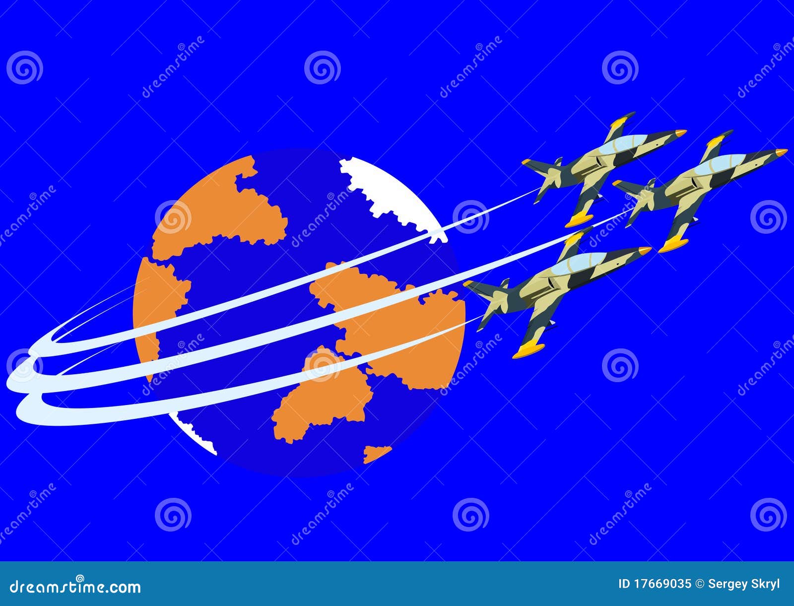 The Flight of Fighter-interceptors Stock Vector - Illustration of ...