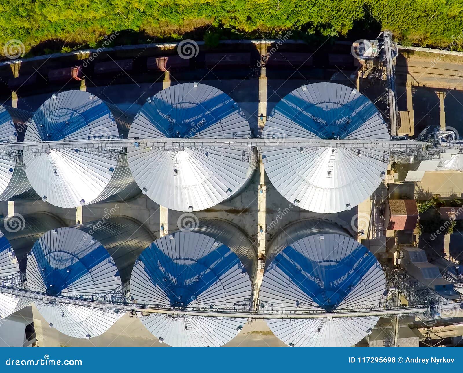 Flight of the Grain Terminal from the Drone. the Grain Plant for ...