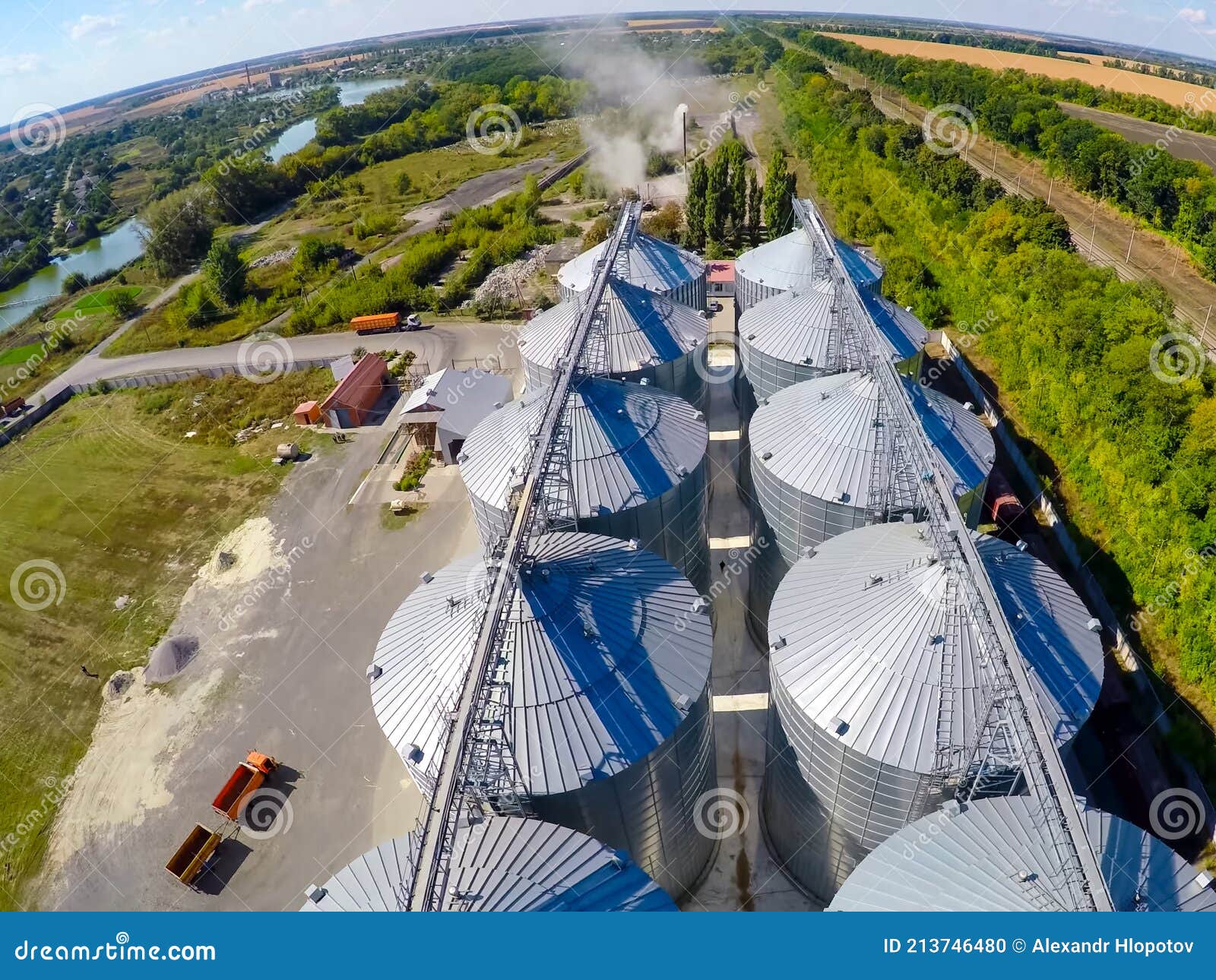 Flight of the Grain Terminal from the Drone. Stock Photo - Image of ...