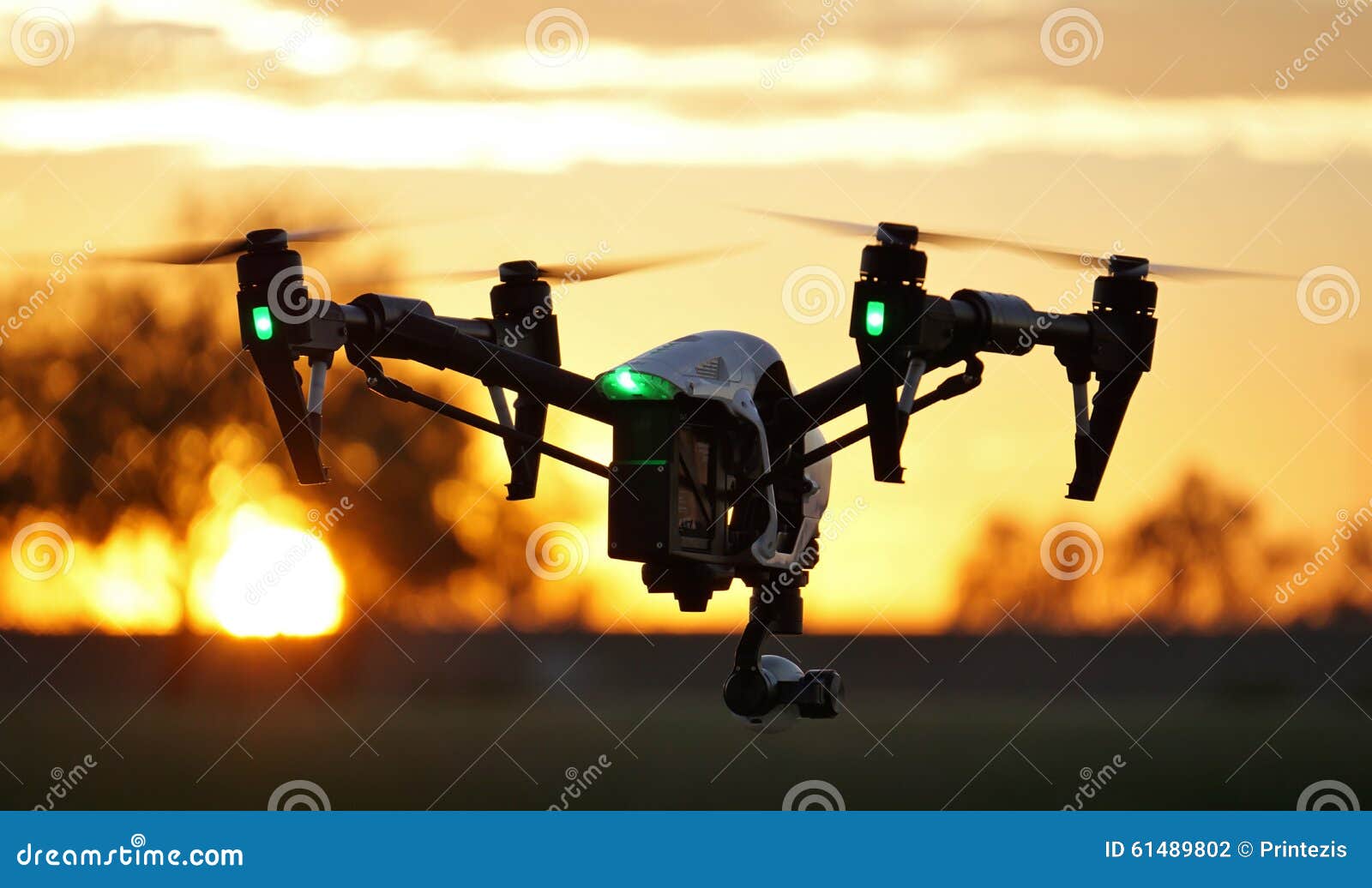 In Flight - Professional High Tech Camera Drone (UAV) Stock Photo ...