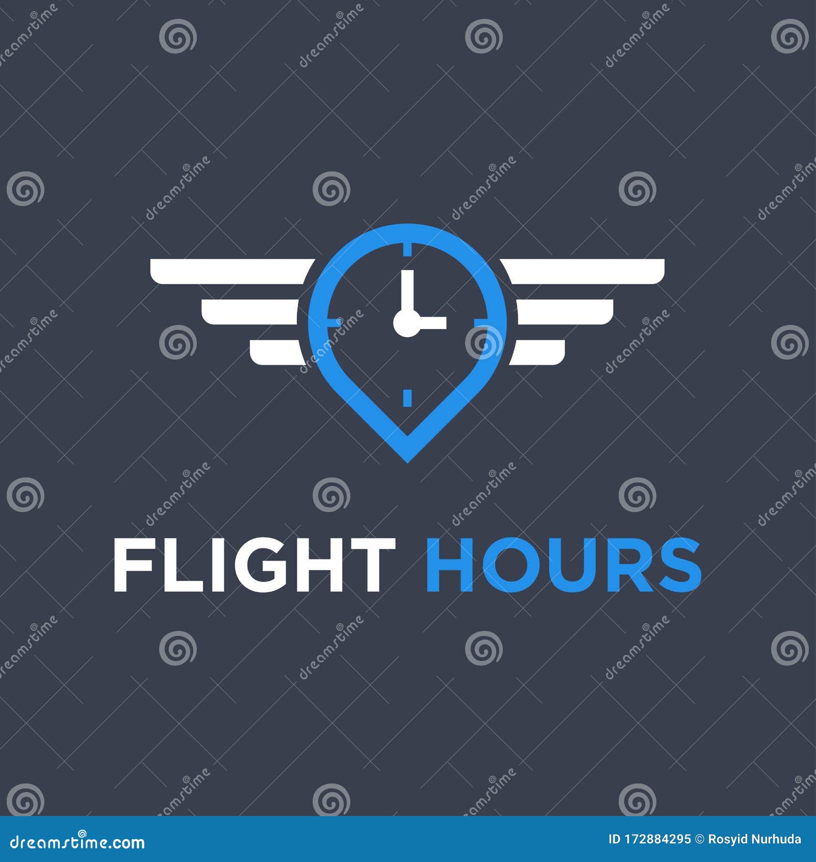 Flight Hours Vector Logo Concept Stock Vector - Illustration of ...