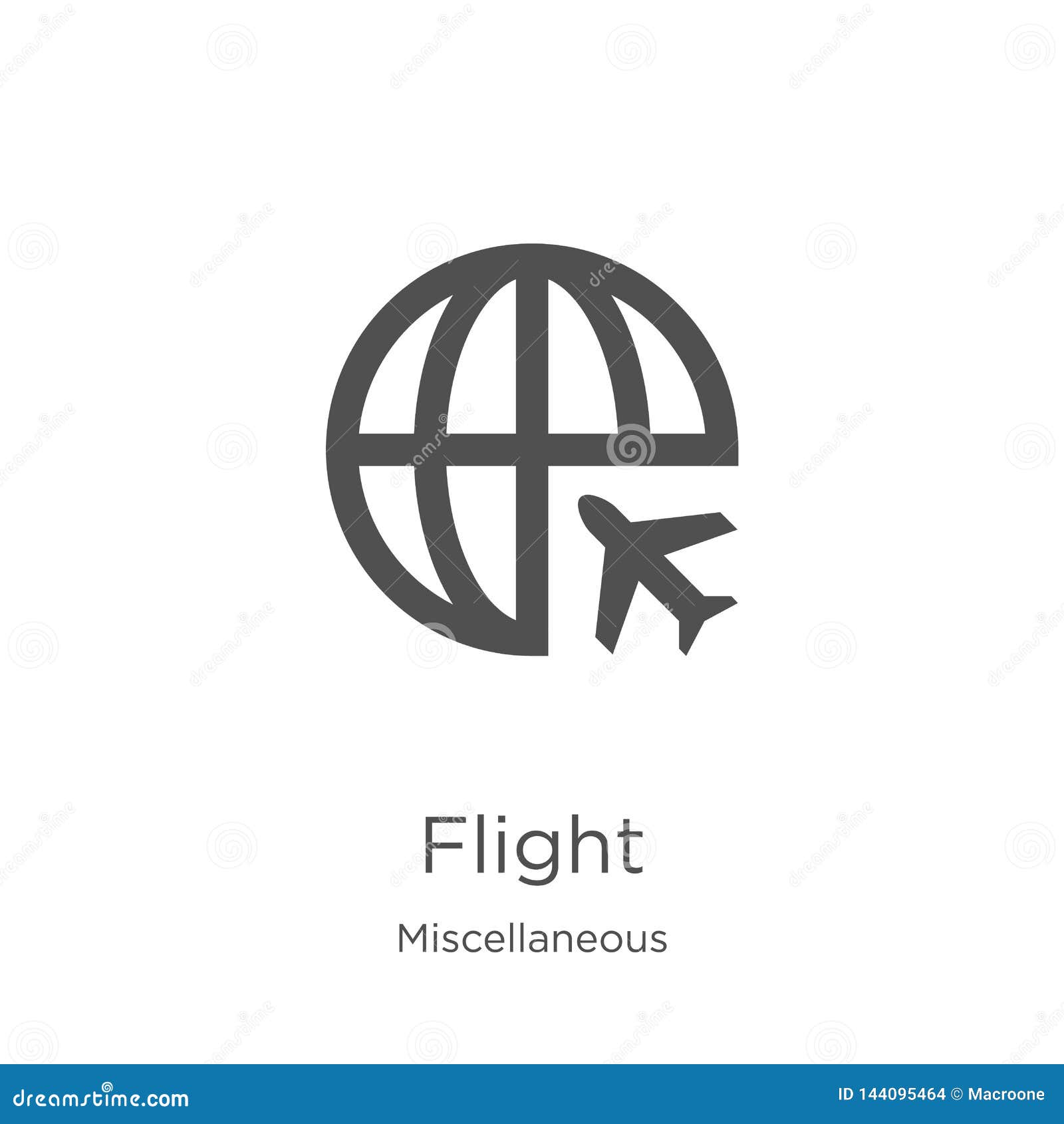 Flight Icon Vector from Miscellaneous Collection. Thin Line Flight ...