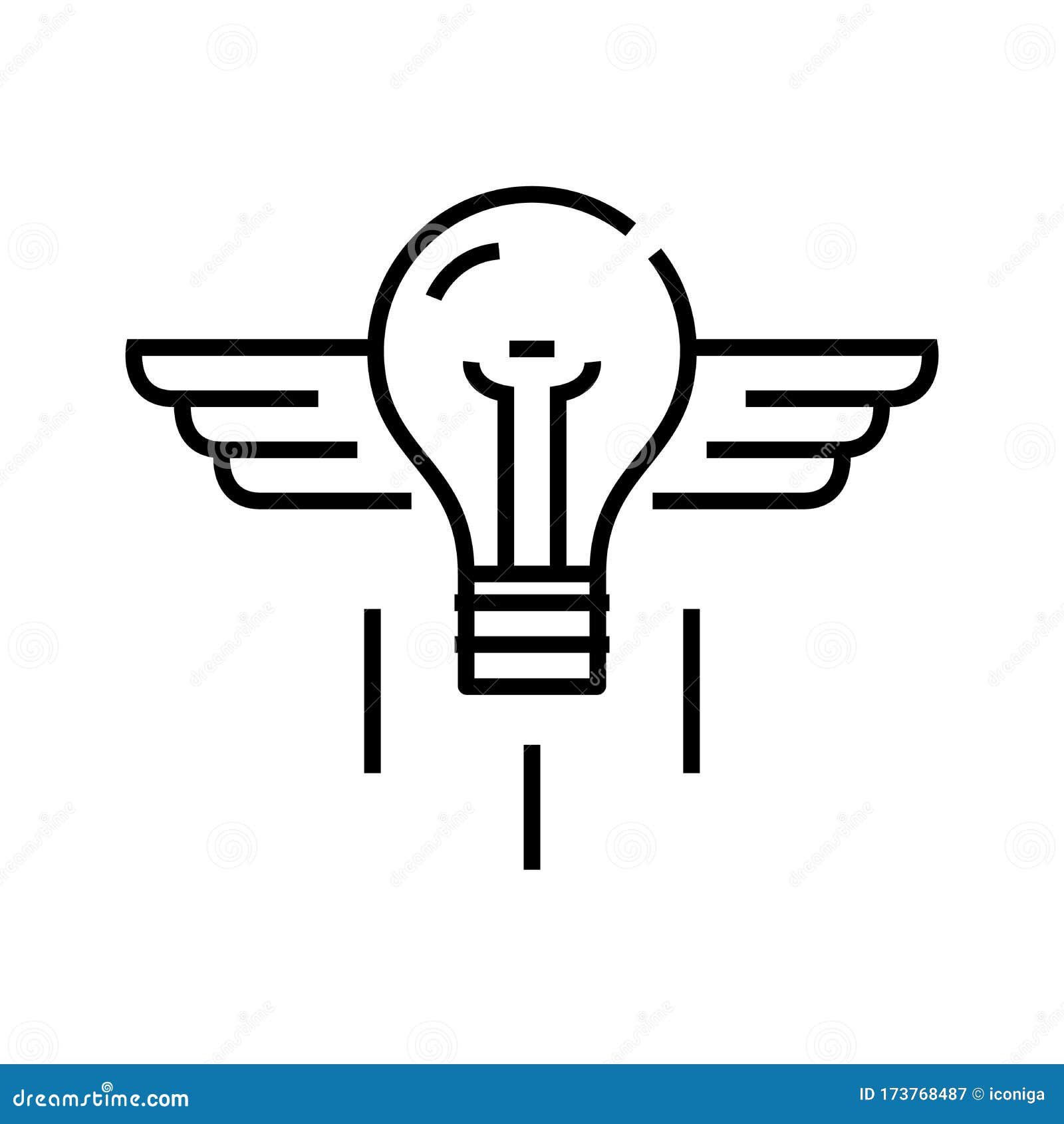 Flight of Ideas Line Icon, Concept Sign, Outline Vector Illustration ...