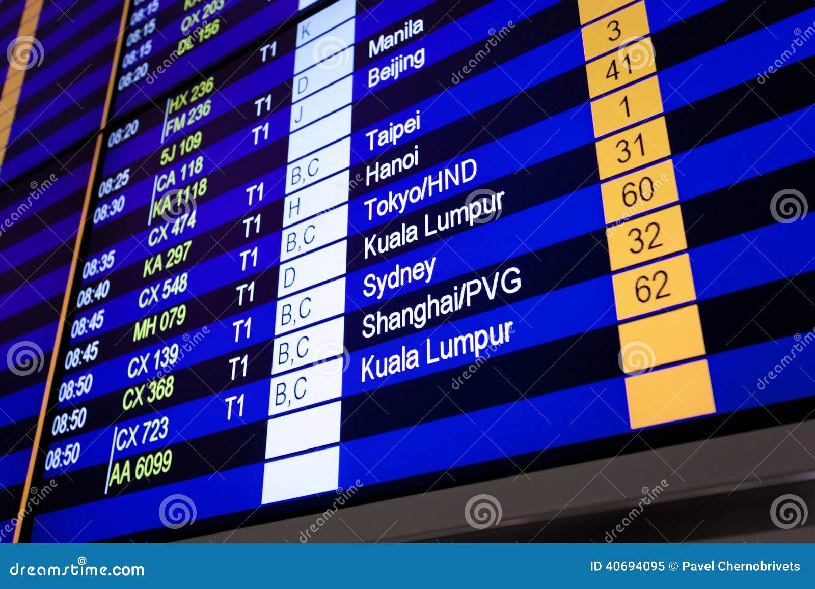 Flight Information Board in Airport. Stock Image - Image of info, blue ...