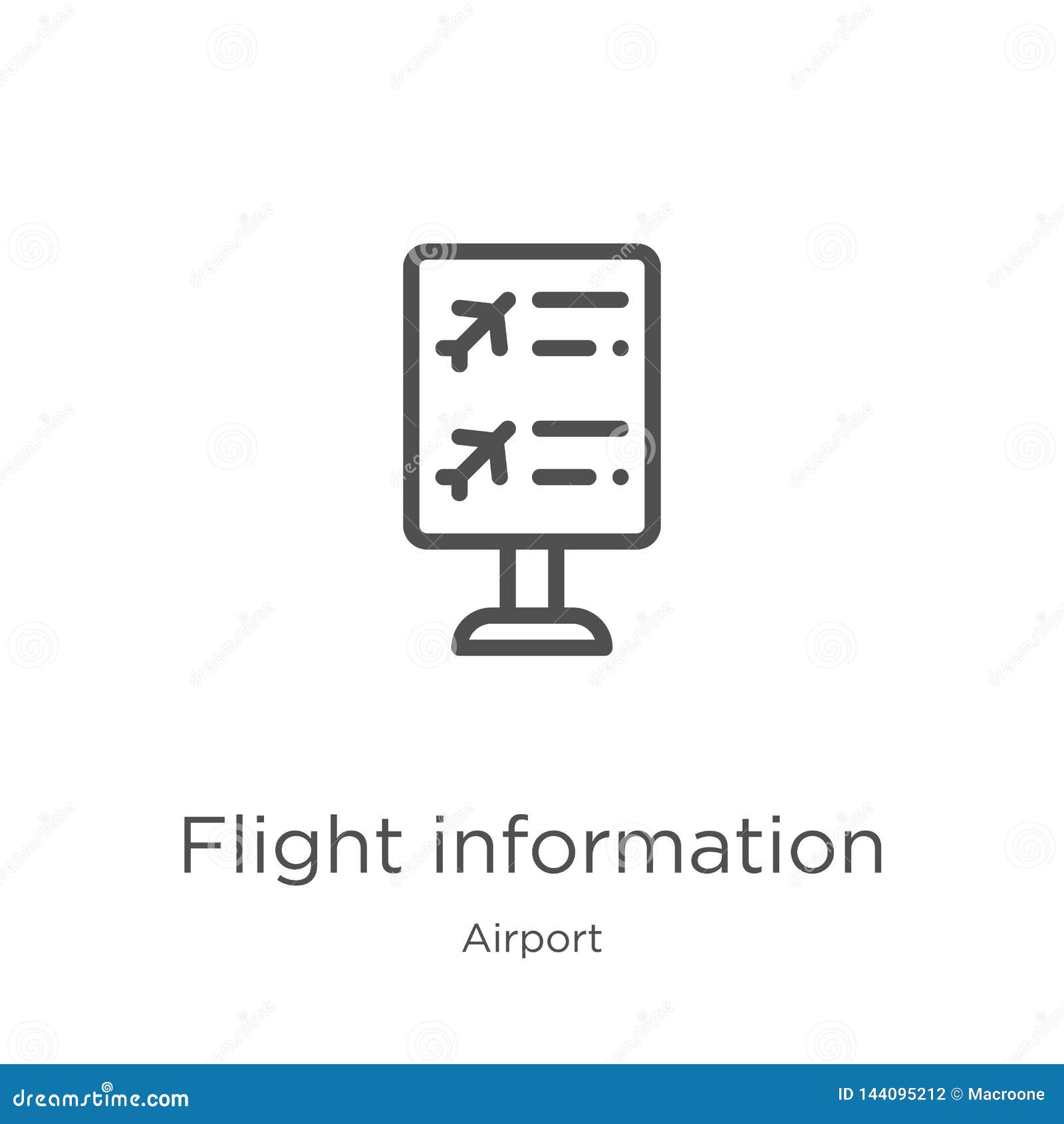 Flight Information Icon Vector from Airport Collection. Thin Line ...