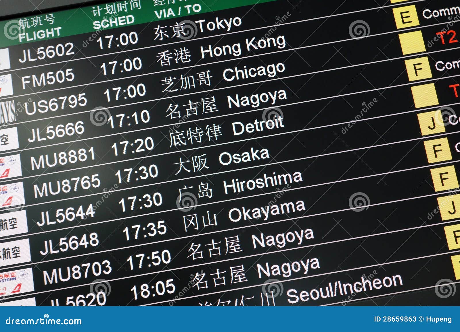 Flight Information Panel Royalty-Free Stock Photography | CartoonDealer ...